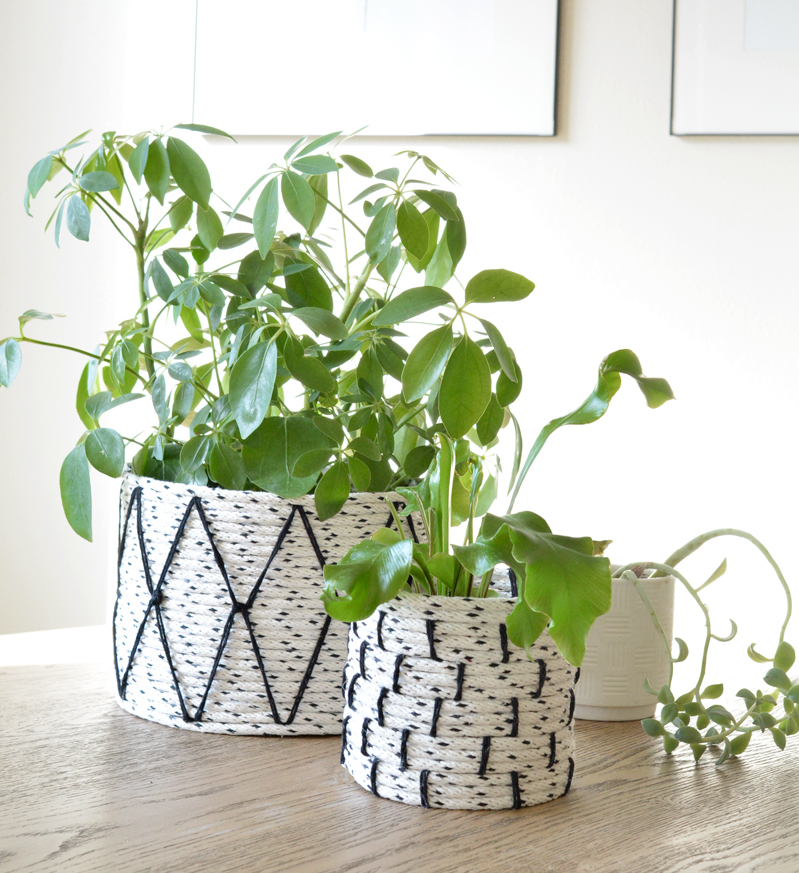 DIY: Stitched Cotton Cord Containers | Centsational Style