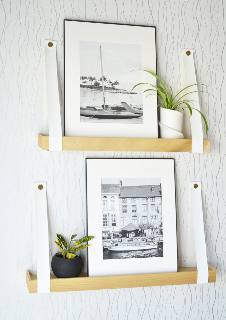 DIY: Leather Strap Art Ledges | Centsational Style