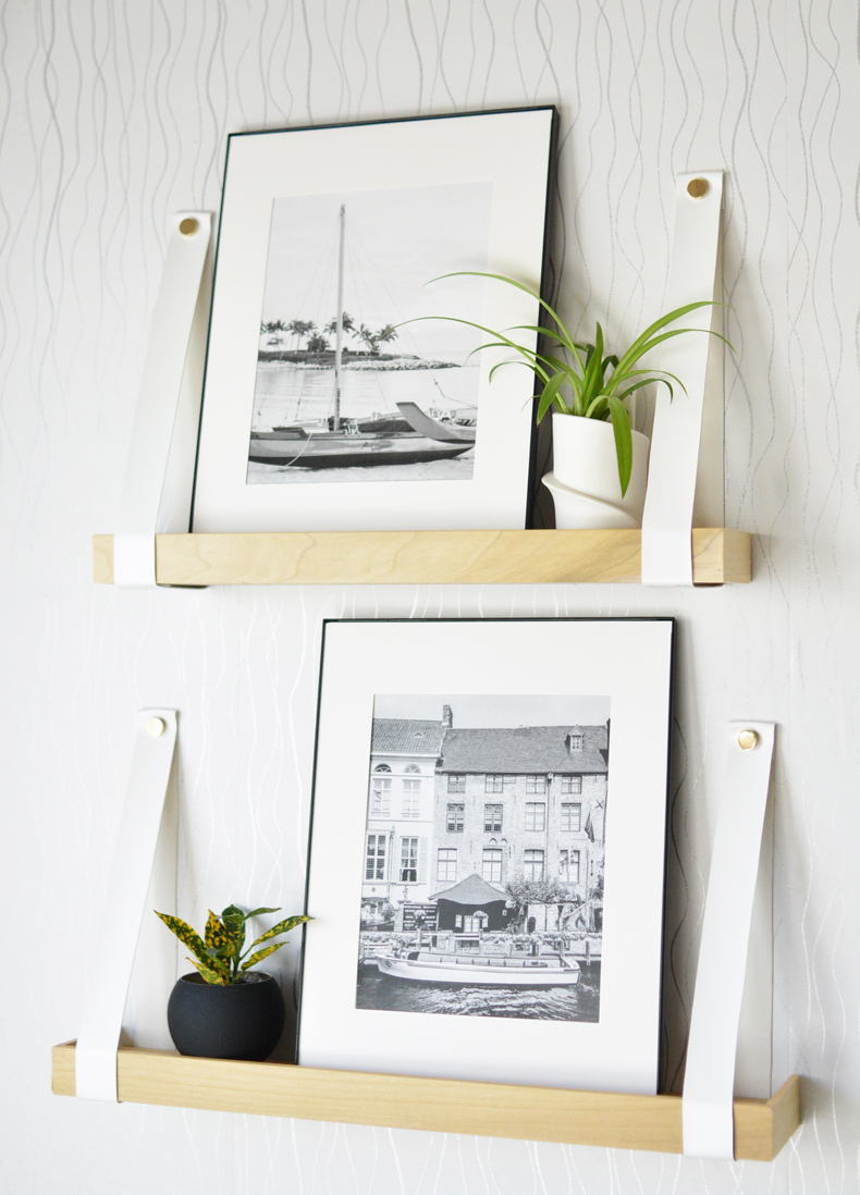 DIY: Leather Strap Art Ledges | Centsational Style