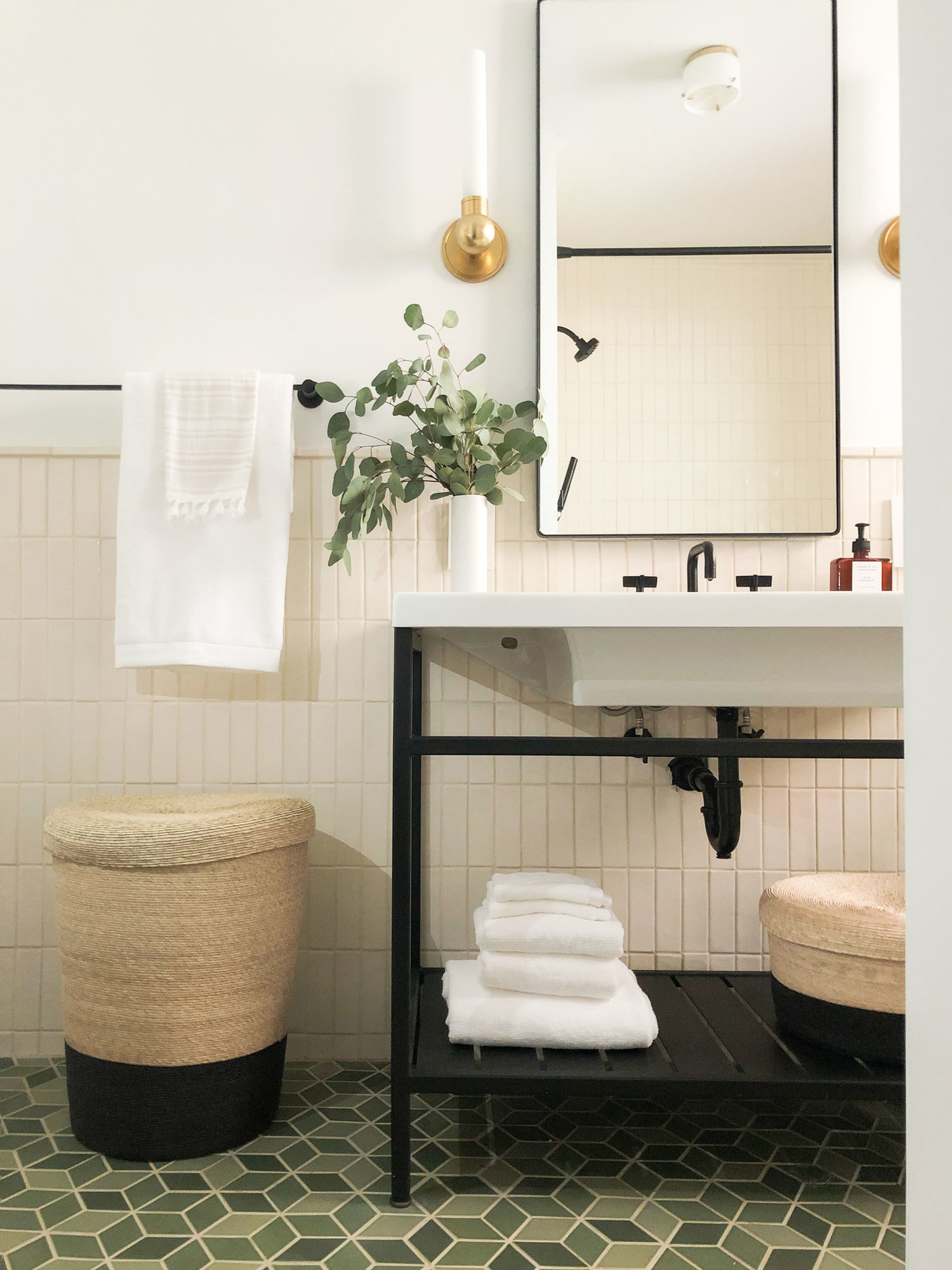 Contemporary Bathroom Tile Wainscoting | Centsational Style