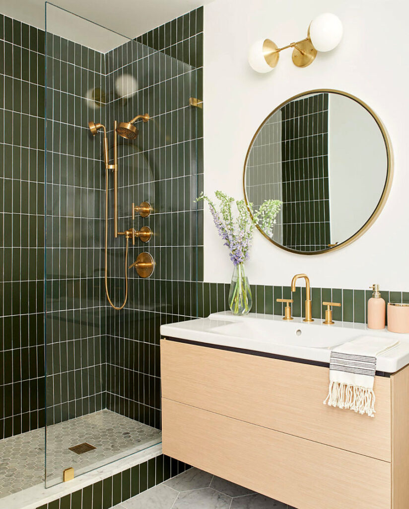 Vertical Stack Bond in the Shower | Centsational Style