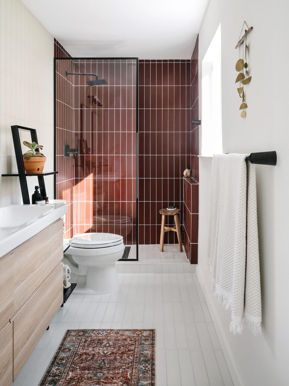 Vertical Stack Bond in the Shower | Centsational Style