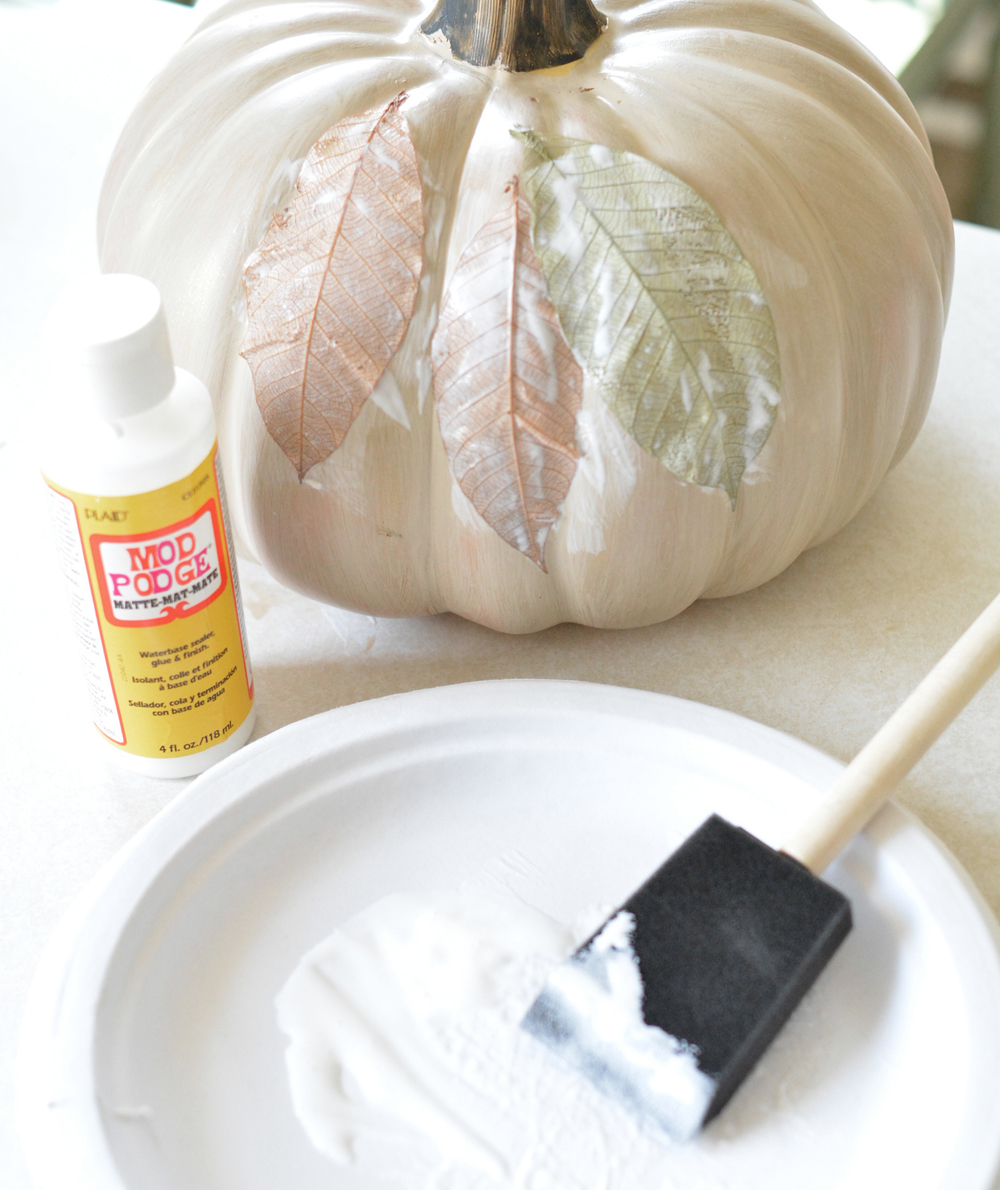 Leaf Embellished Pumpkins | Centsational Style