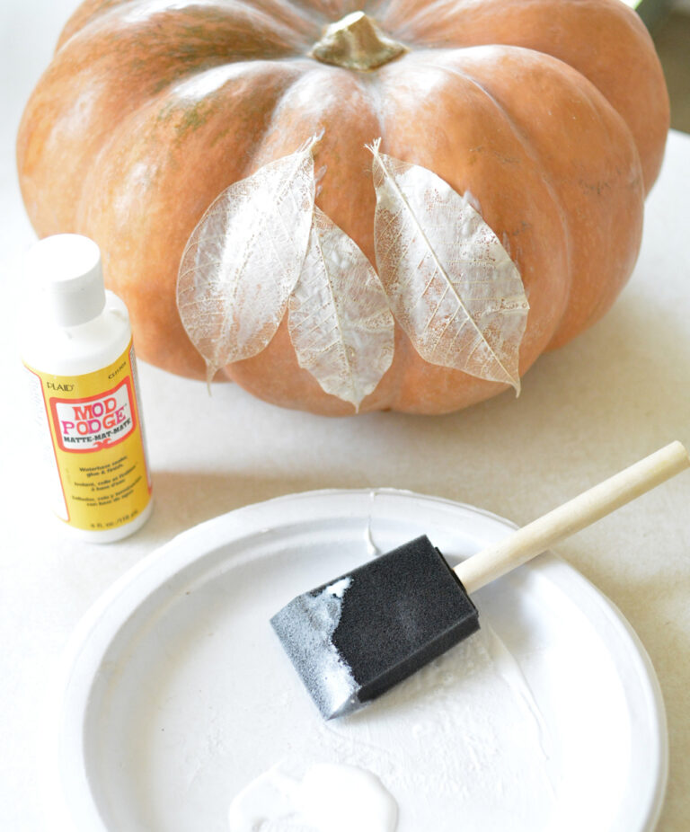 Leaf Embellished Pumpkins | Centsational Style