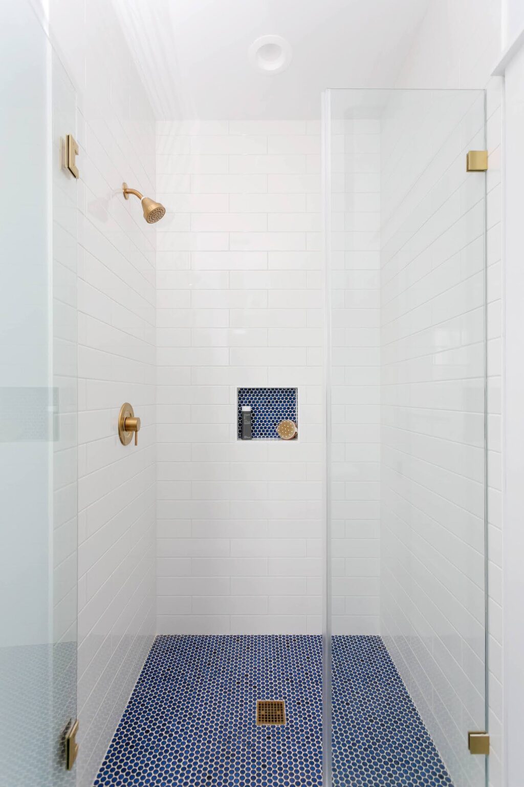 Small Scale Blue Bathroom Tile | Centsational Style