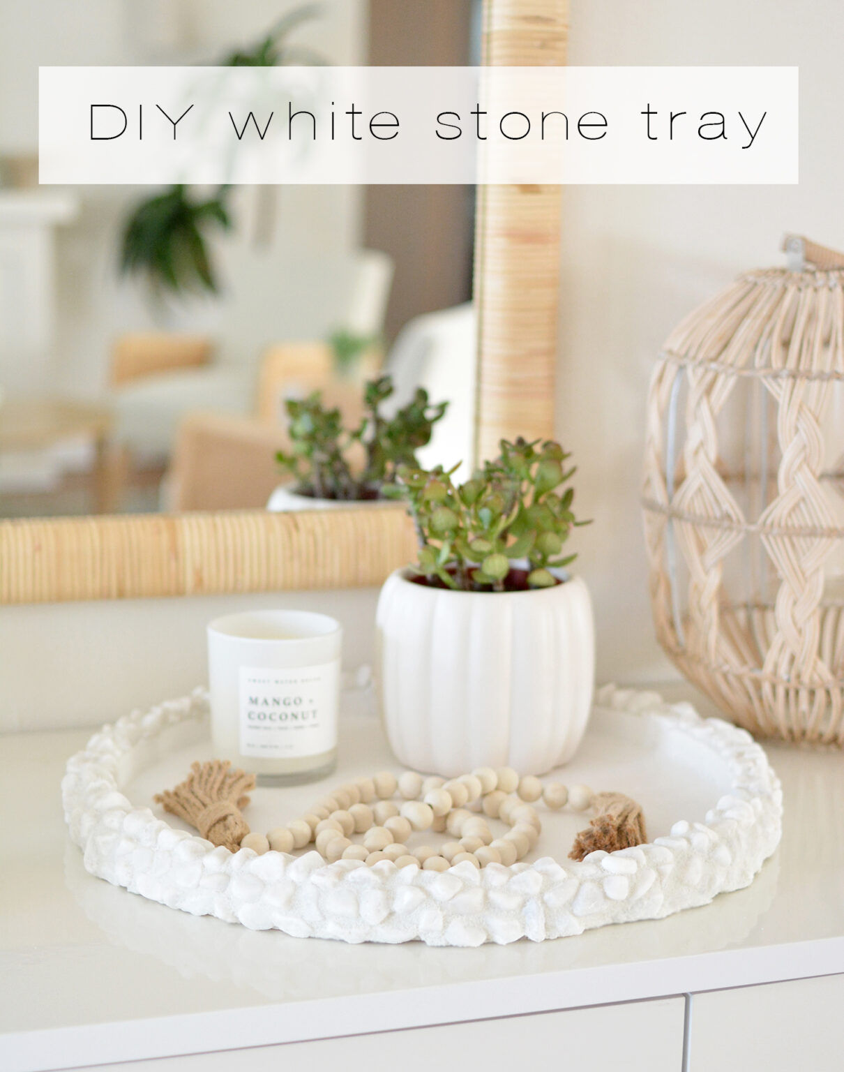 DIY White Stone Tray | Centsational Style